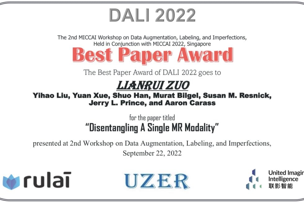 Lianrui Zuo's presented "Disentangling from A Single MR Modality ...