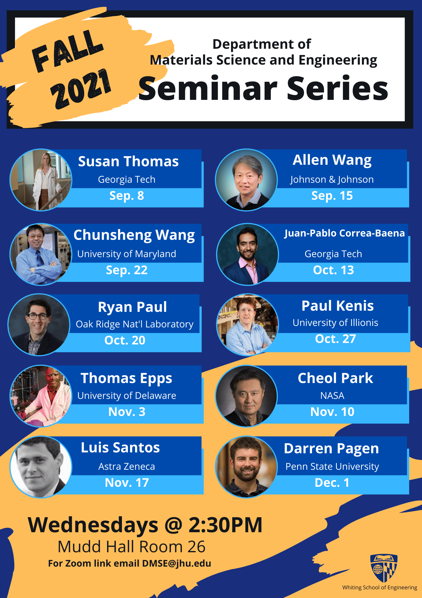 Fall 2021 Seminar Series Schedule - Department of Materials Science ...